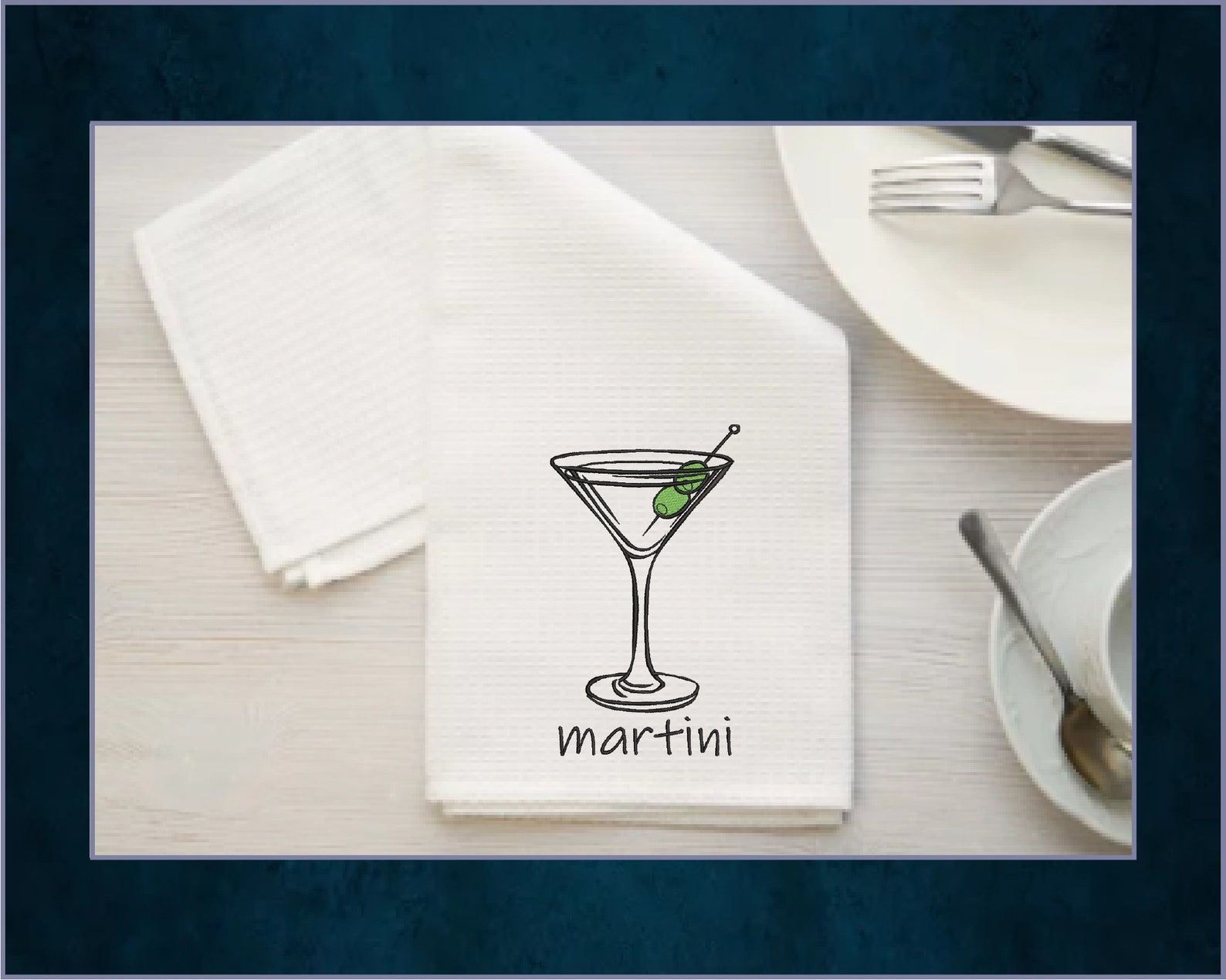 Martini Machine Embroidery Design, Martini With Olives Embroidery ...