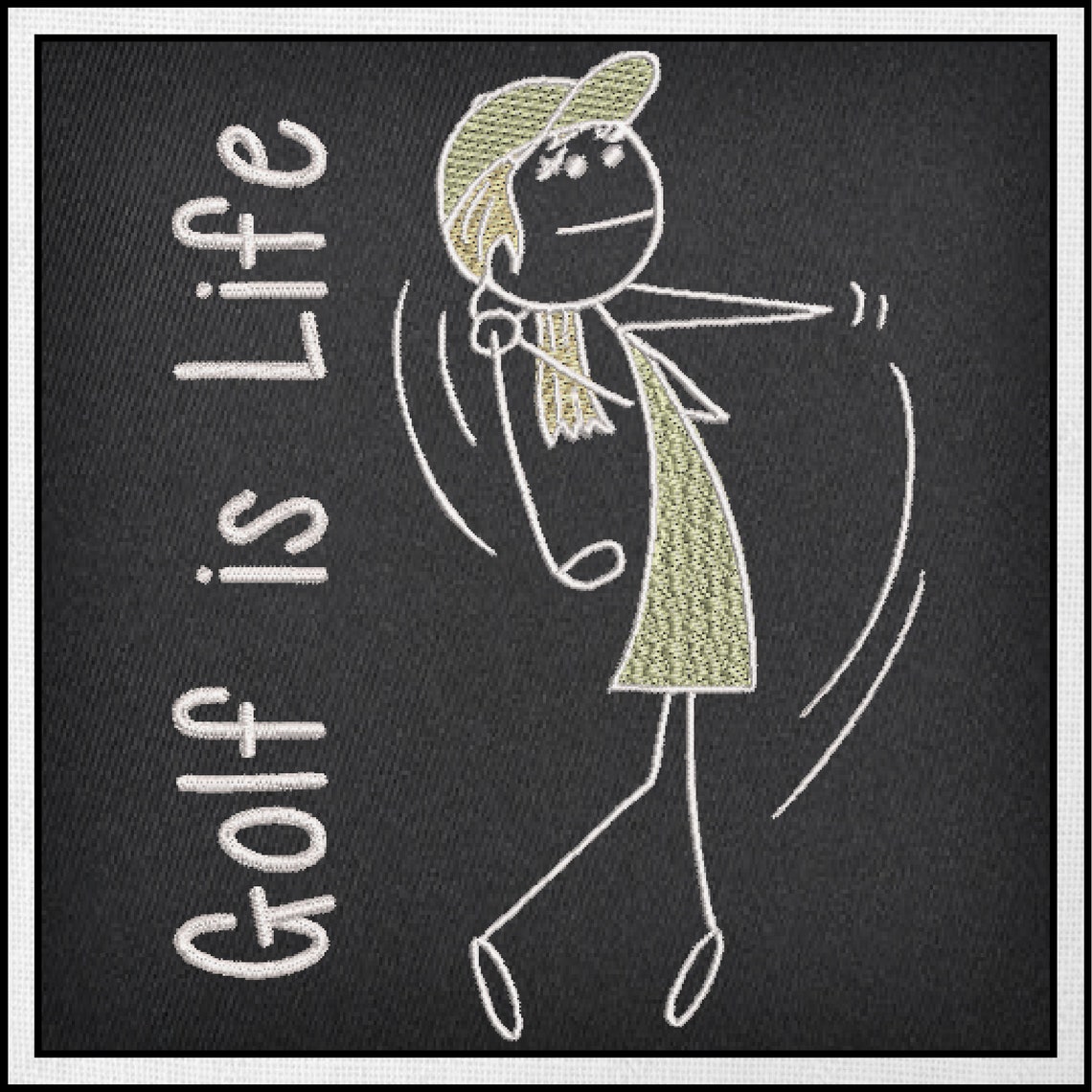 Lady Golfer Machine Embroidery Design, Golf is Life Female Golfer Stick ...
