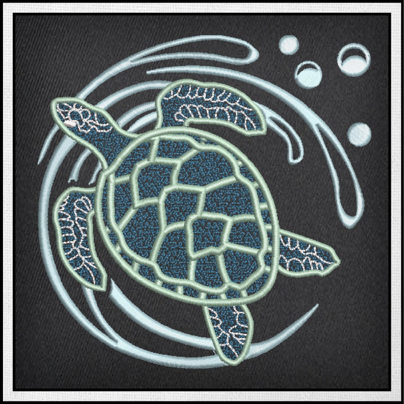 Sea Turtle Machine Embroidery Design Animal Embroidery Ocean - Etsy