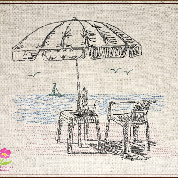 Beach Scenes Embroidery Designs - Etsy