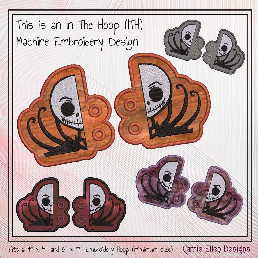Jack Skellington ITH Key Fob Design, Sally and Jack Halloween Theme ...