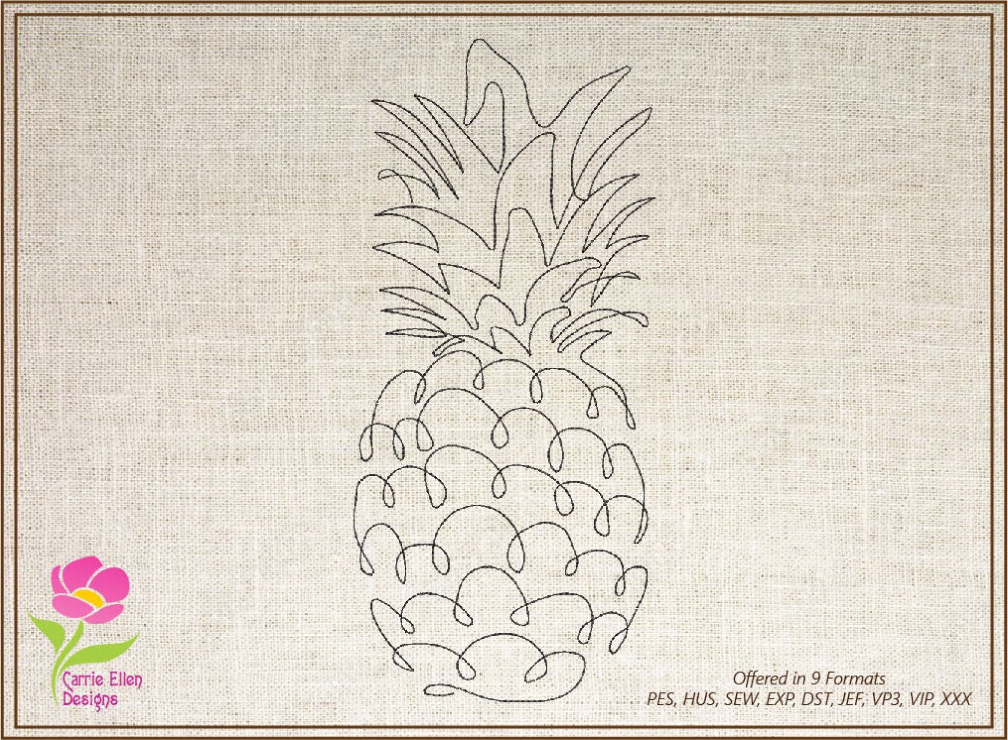 Pineapple Machine Embroidery Design Bundle Fruit Embroidery - Etsy 日本
