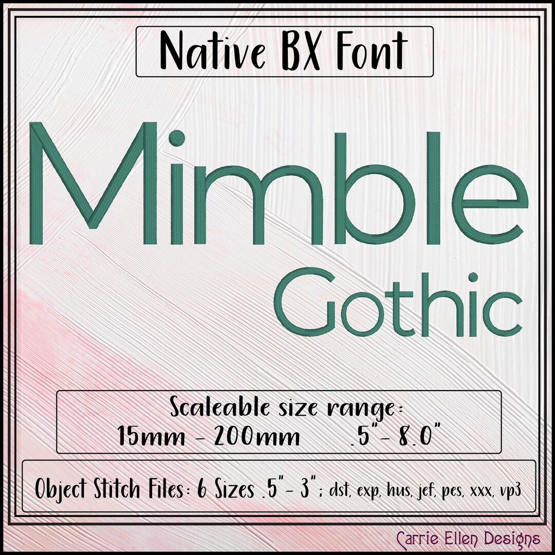 Mimble BX Fonts and Lettering Stitch Files, Classic Monserrat Alphabet ...