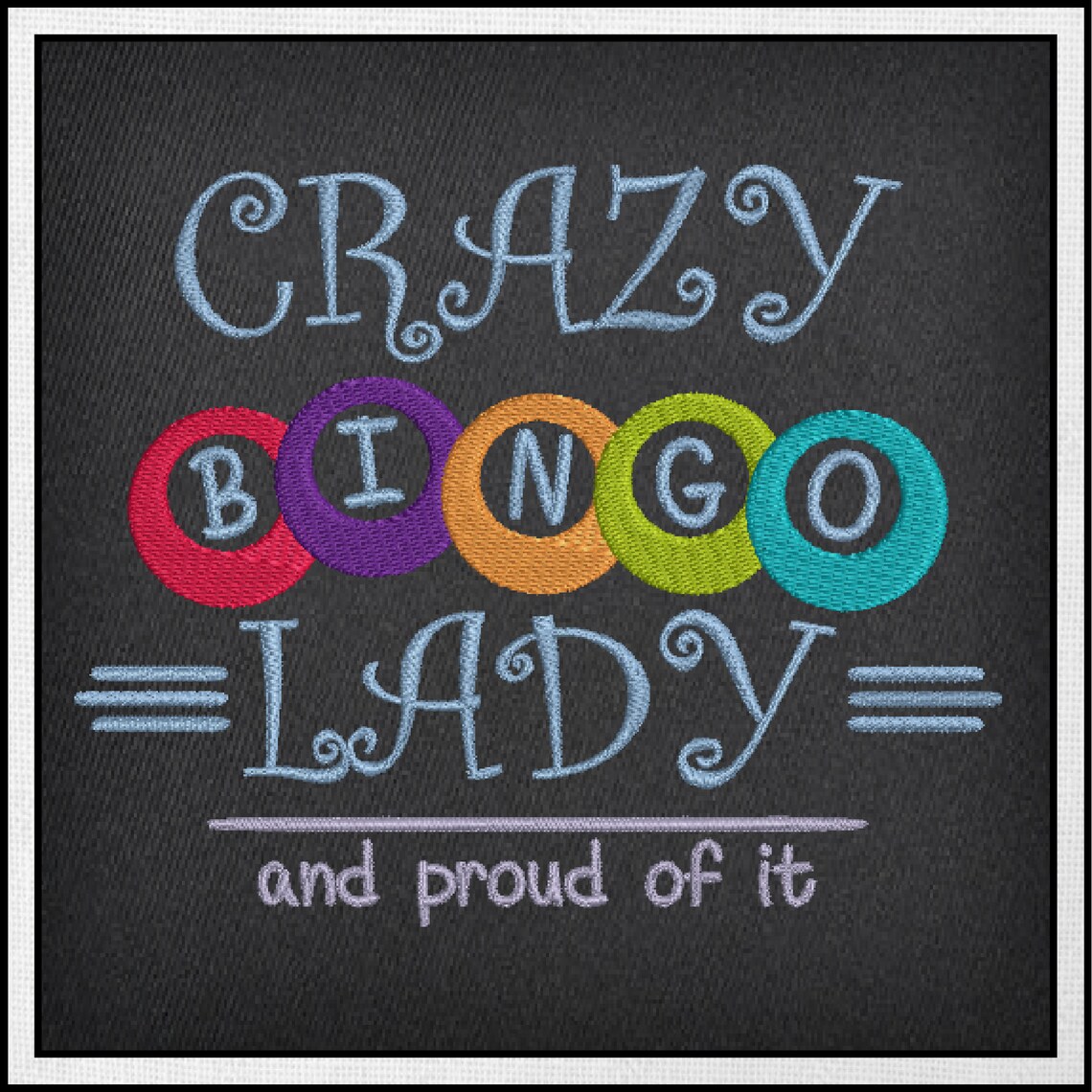 Crazy Bingo Lady Machine Embroidery Design. Proud Bingo Lady - Etsy