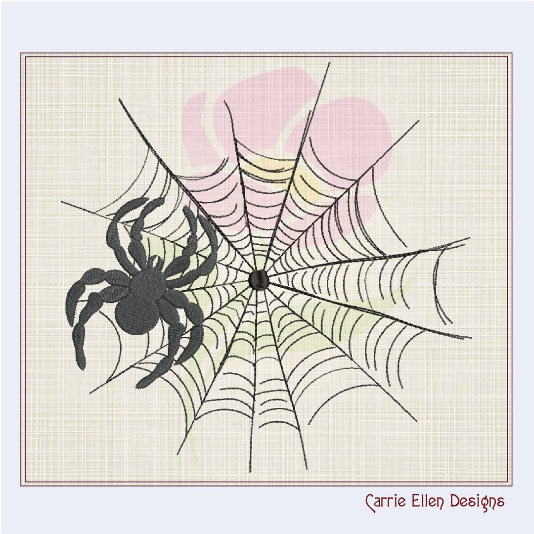 Spider in Web Machine Embroidery Design, Spiderweb Embroidery Design ...