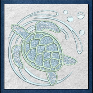 Sea Turtle Machine Embroidery Design, Animal Embroidery, Ocean Tortoise ...