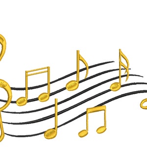 Music Note Embroidery, Musical Chord Machine Embroidery Design, Music ...