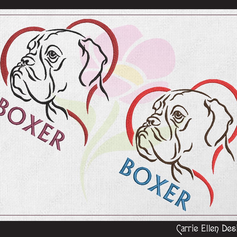 Boxer Dog Embroidery - Etsy