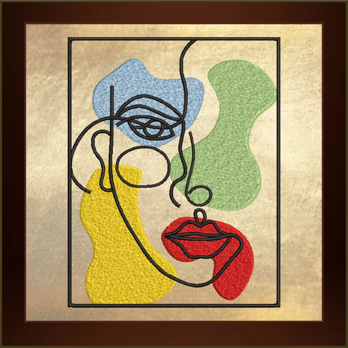 Woman Face Embroidery Design Fine Art Machine Embroidery - Etsy