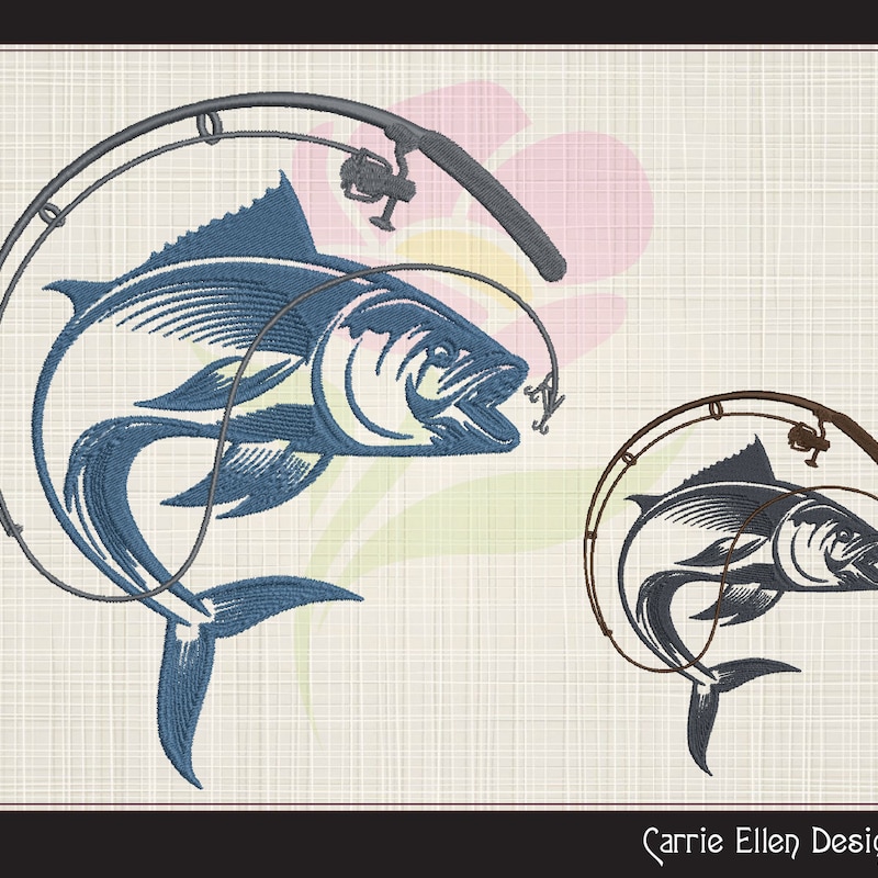 Fishing Embroidery - Etsy