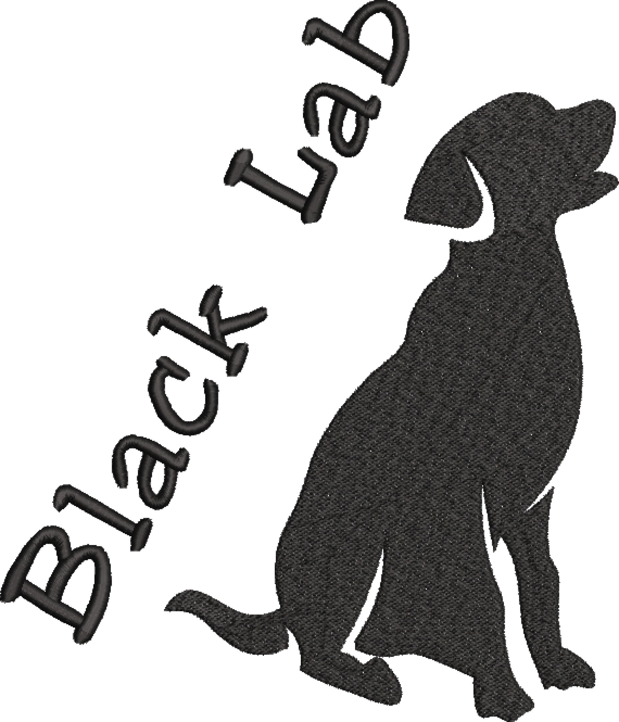 Black Lab Machine Embroidery Design Labrador Retriever Dog | Etsy
