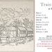 Train Scene Sketch Machine Embroidery Design, Vintage Train Embroidery ...
