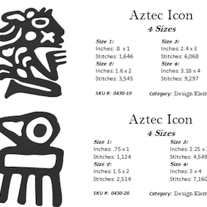 22 Aztec Style Icons Machine Embroidery Design Bundle. 22 Individual ...