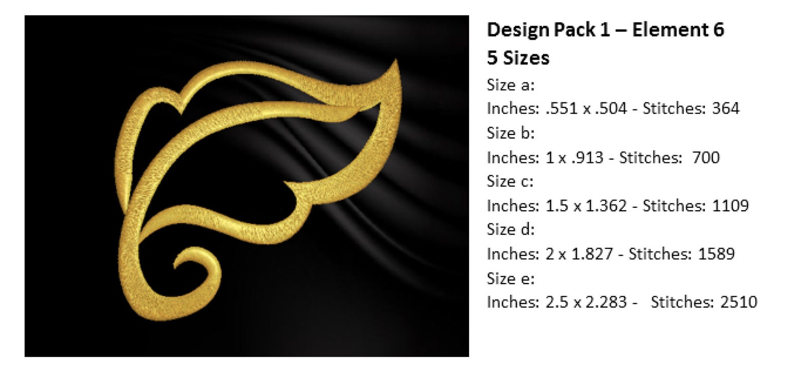 Design Elements Machine Embroidery Bundle, Swoosh and Swirl Designs, 9 ...