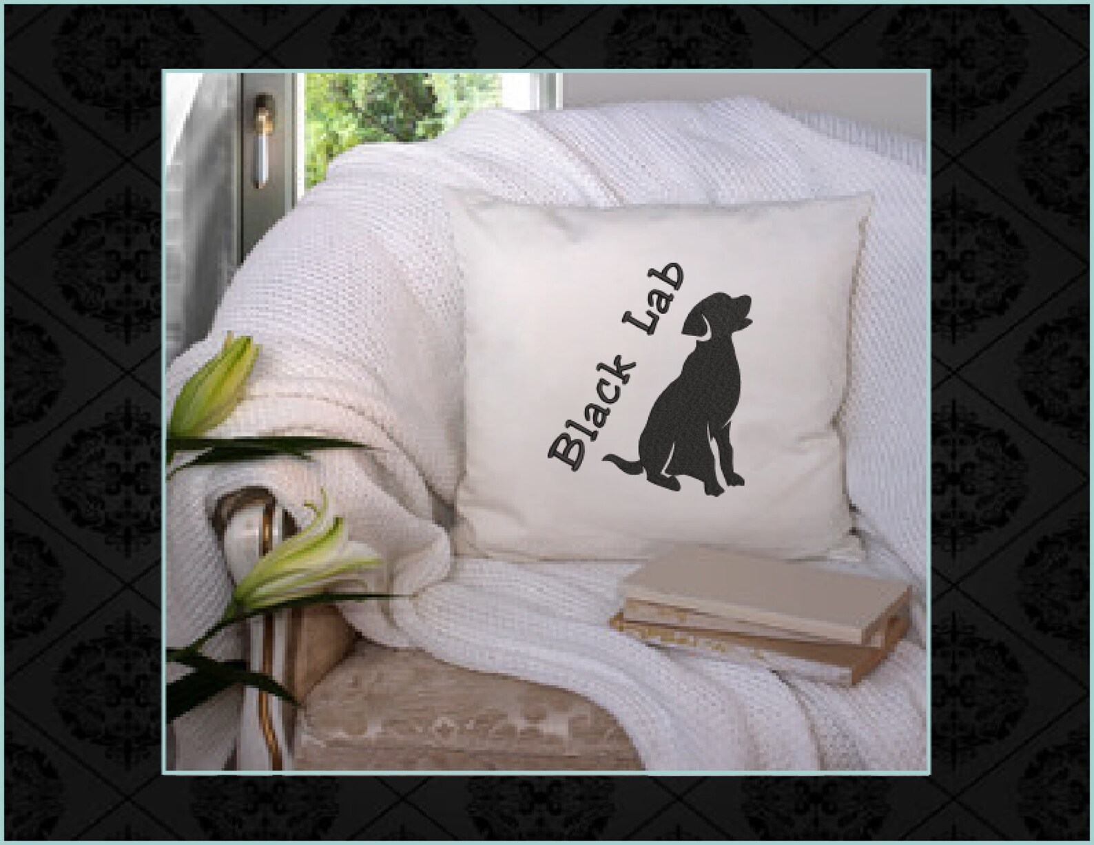 Black Lab Machine Embroidery Design Labrador Retriever Dog | Etsy