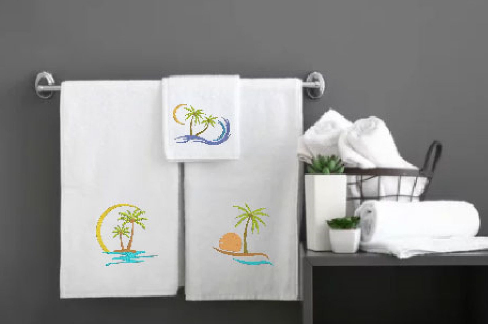 Tropical Island Machine Embroidery Design Bundle Palm Tree - Etsy