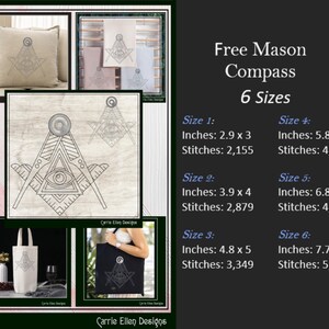 Free Mason Compass Machine Embroidery Design, Decorative Masonic Symbol ...