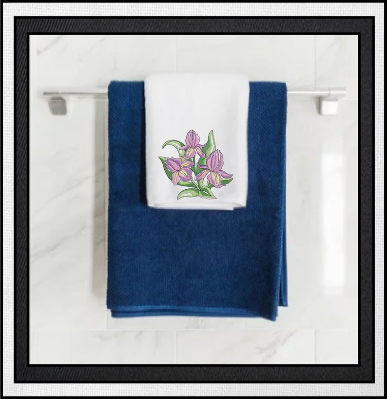 Iris Machine Embroidery Design, Iris Flower Design, Lilac and Purple ...