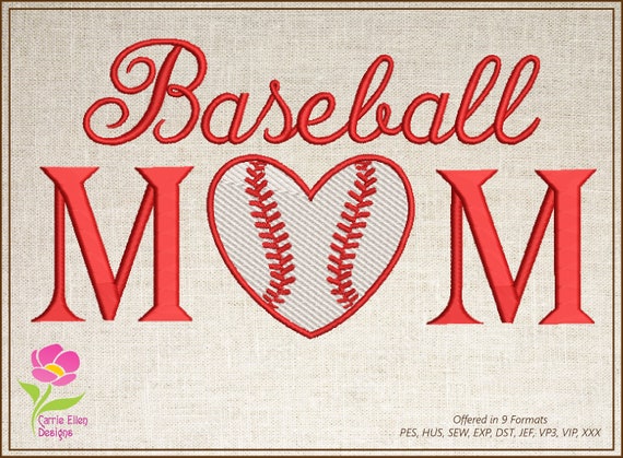Baseball Mom Machine Embroidery Design Baseball Mom Sport - Etsy