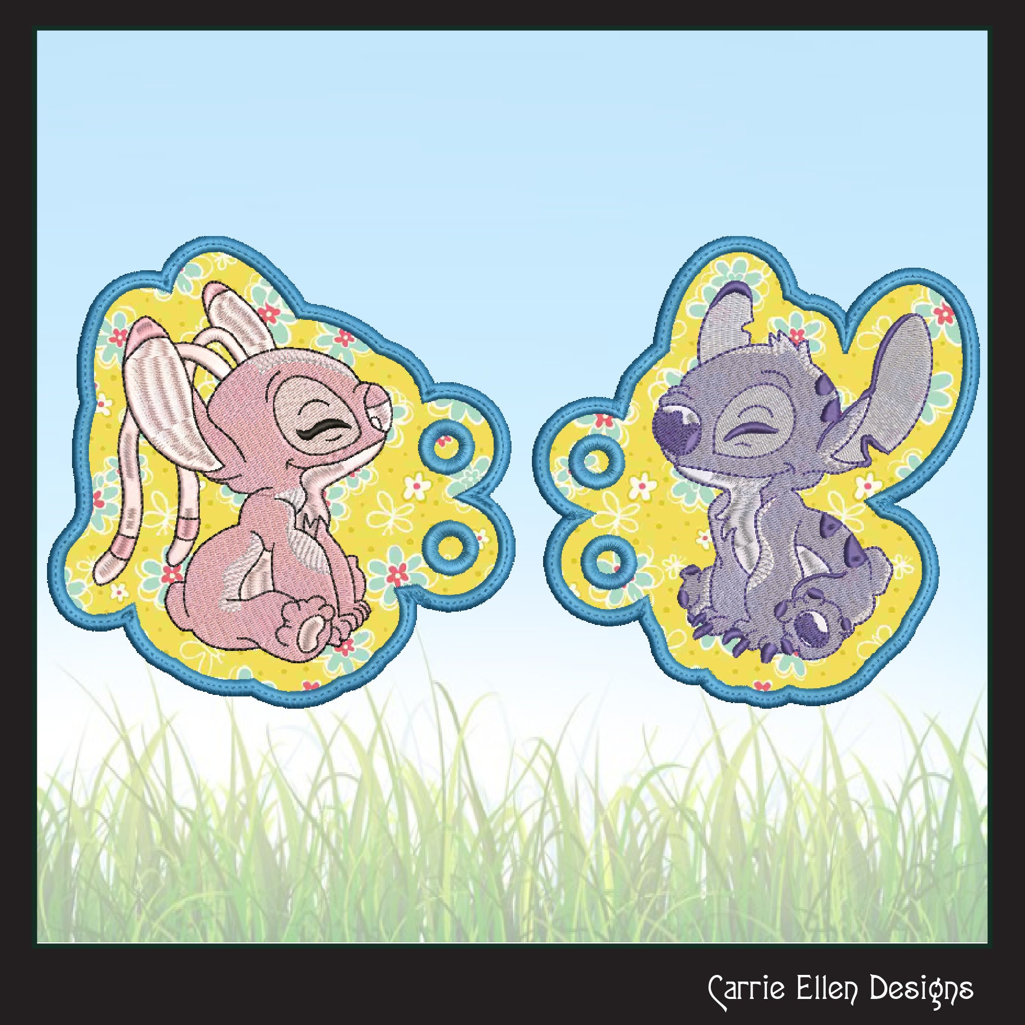 Stitch and Angel Shoe Wings – ITH Cartoon Character Machine Embroidery ...