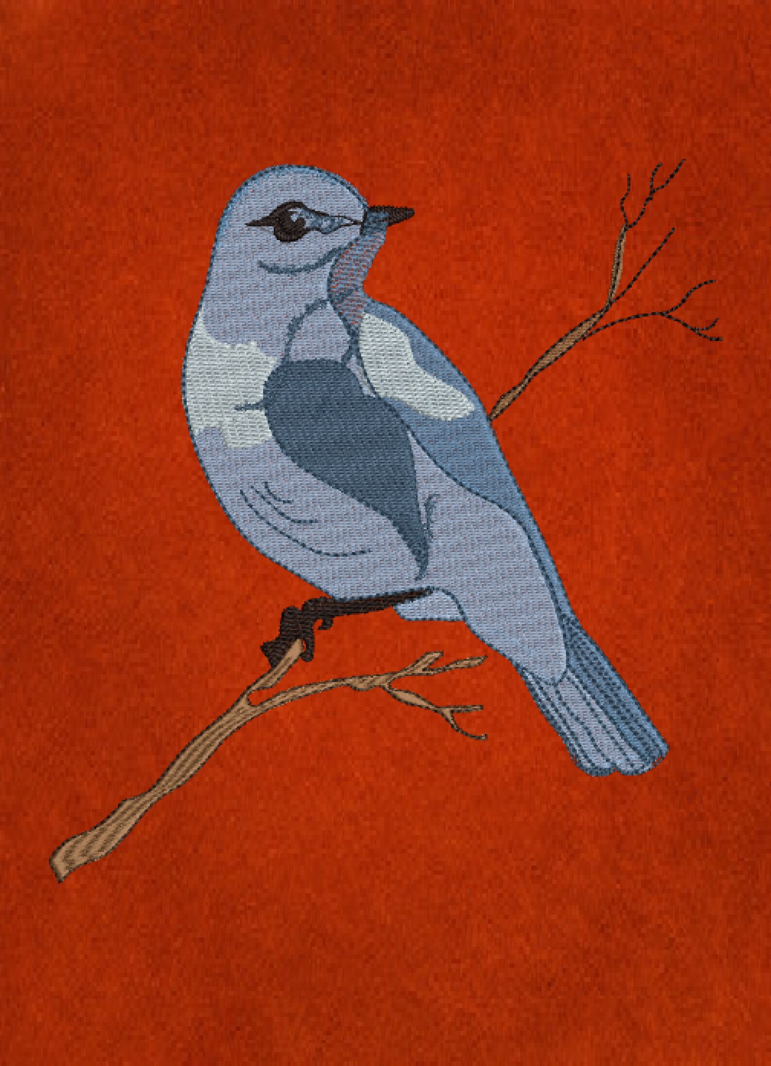 Blue Bird Machine Embroidery Design Flower Embroidery Design | Etsy