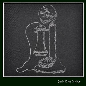 Vintage Standing Telephone Sketch Machine Embroidery Design, Retro ...