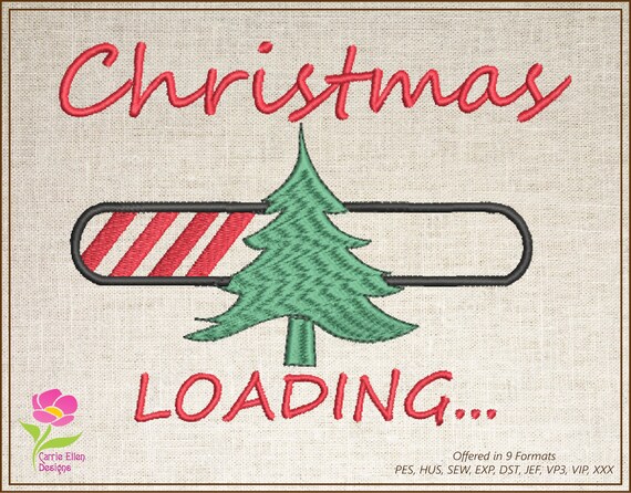 Christmas Tree Loading Bar Machine Embroidery Design | Etsy