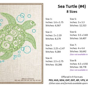 Sea Turtle Machine Embroidery Design, Animal Embroidery, Ocean Tortoise ...