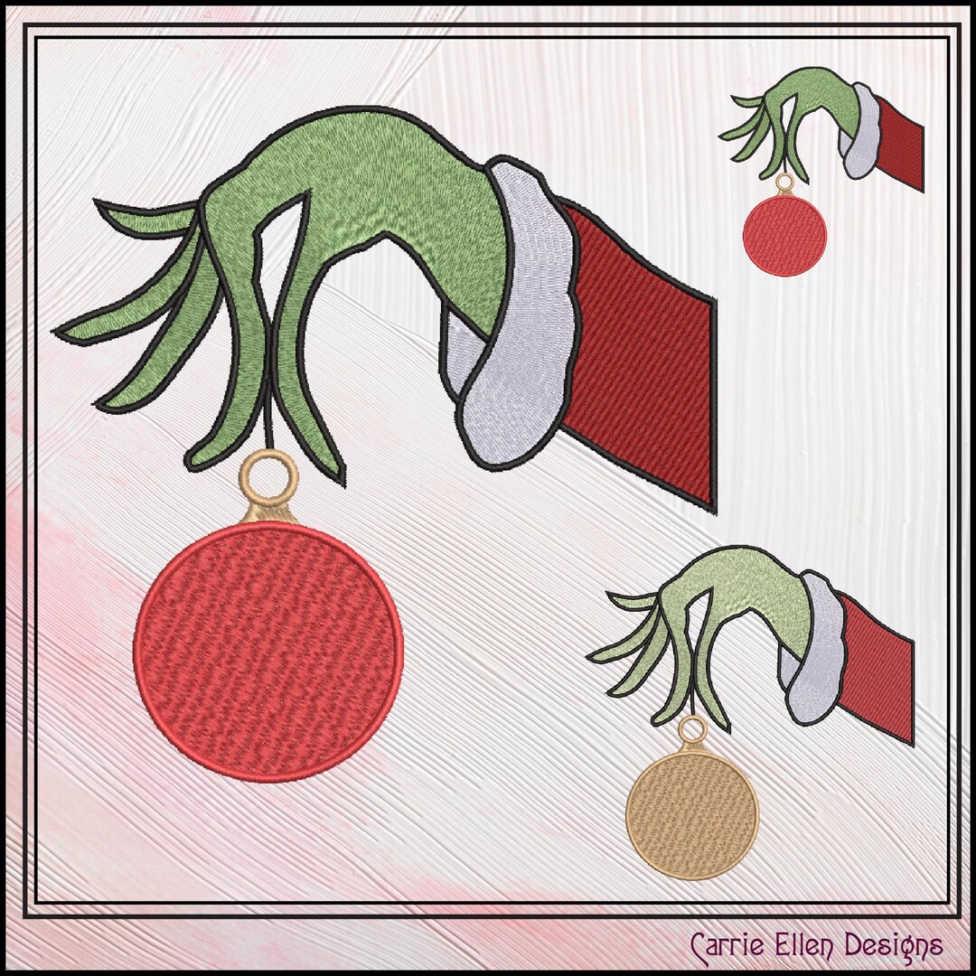 Christmas Grinch Machine Embroidery Design, Grinch Hand Dangling ...