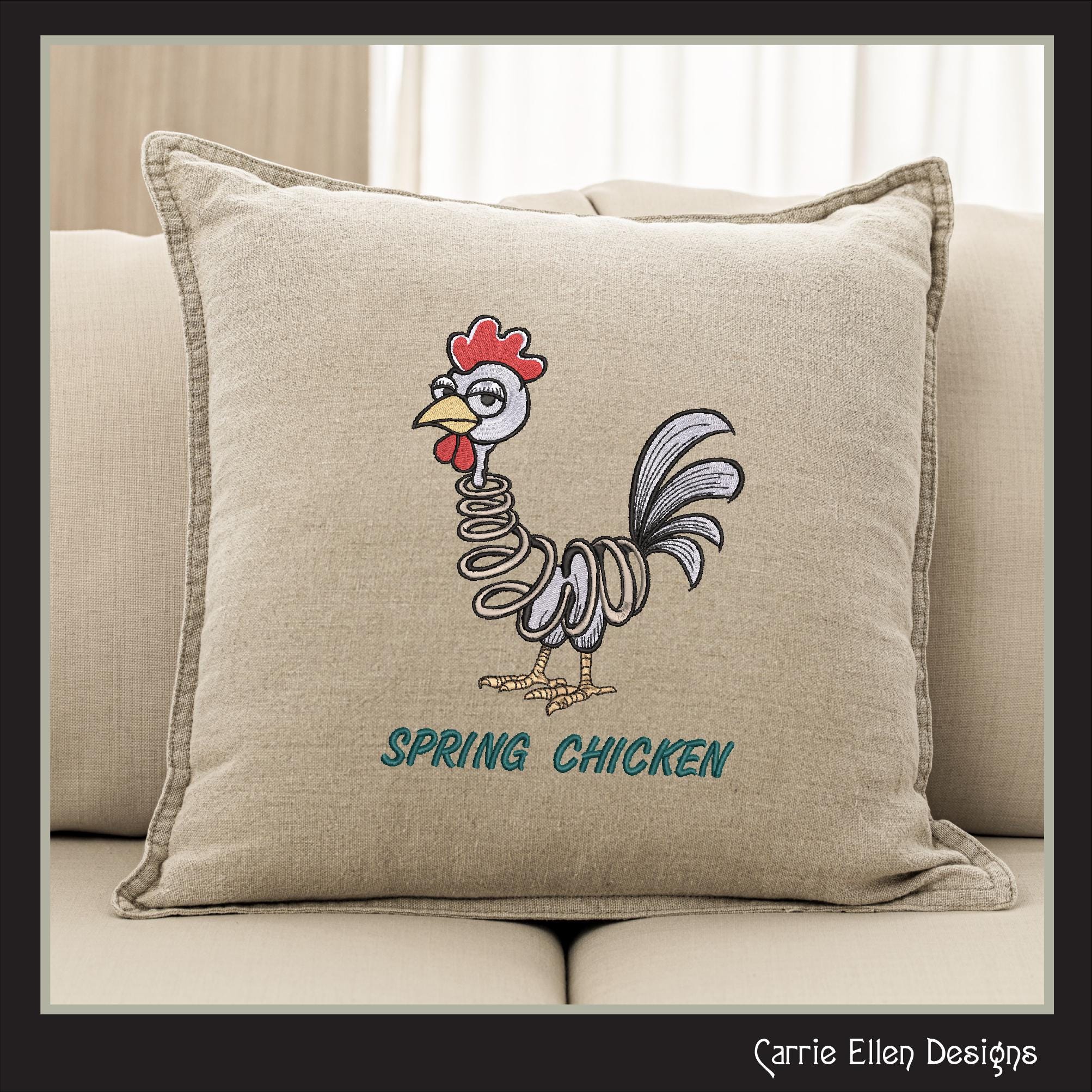 Spring Chicken Idiom Machine Embroidery Design – Adult Aging Humor ...