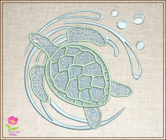 Sea Turtle Machine Embroidery Design Animal Embroidery Ocean - Etsy