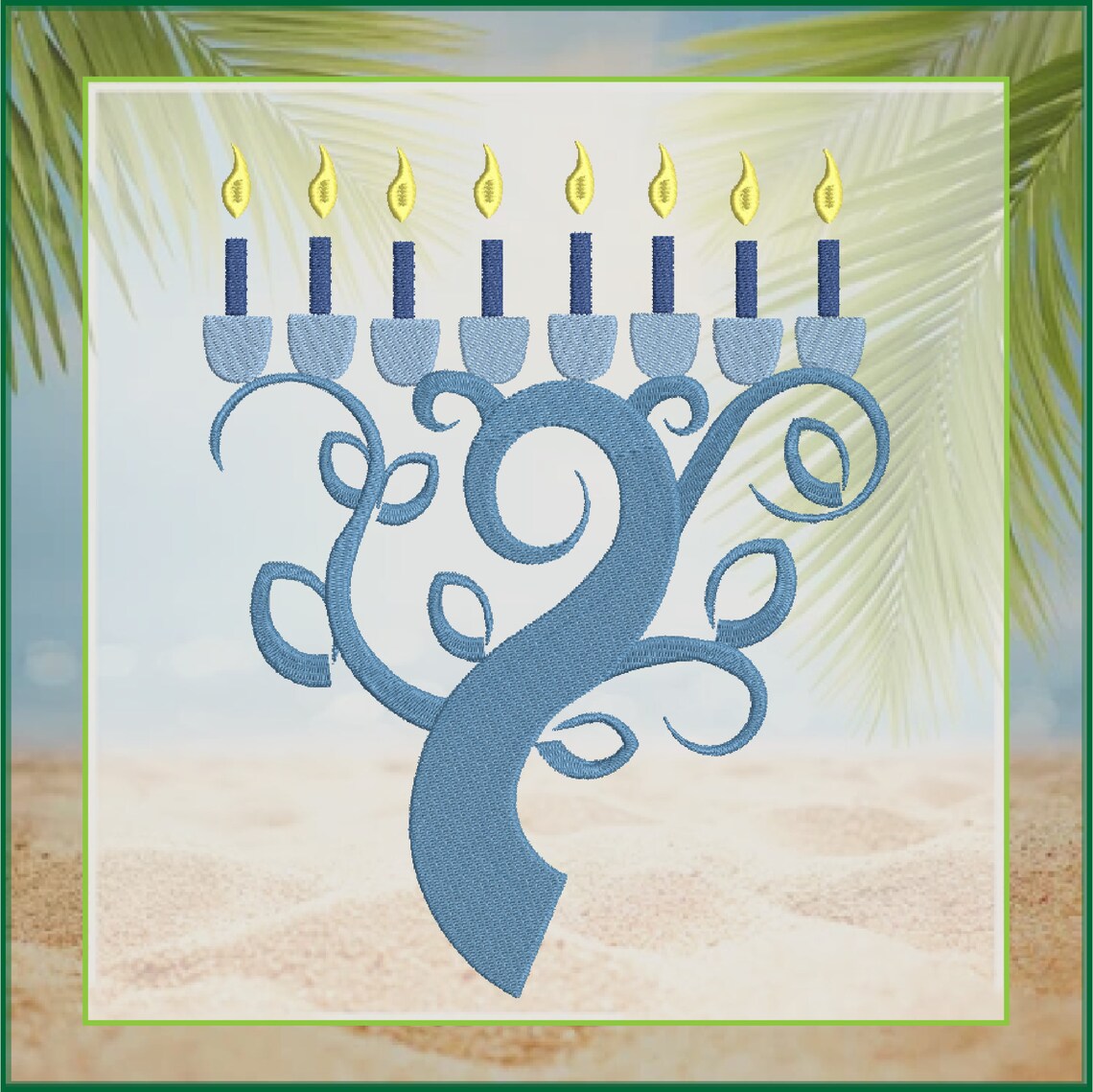Chanukah Menorah Machine Embroidery Design, Menorah Candles Design ...