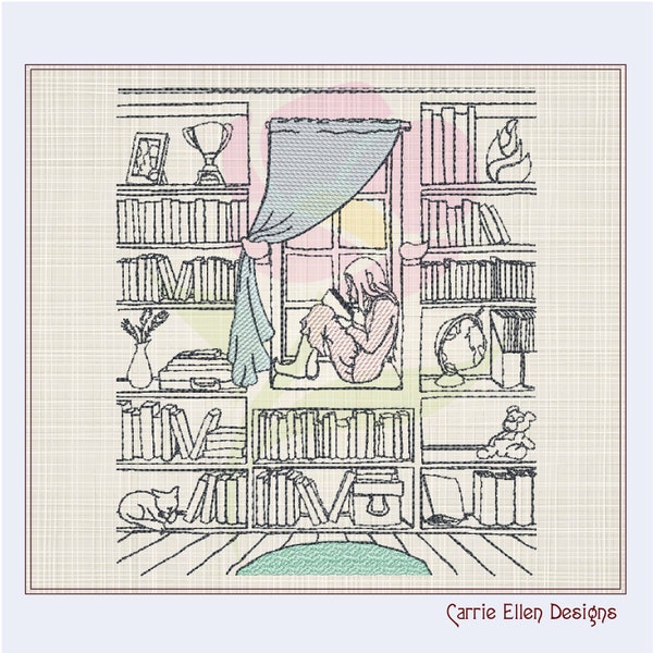 Reading Embroidery - Etsy
