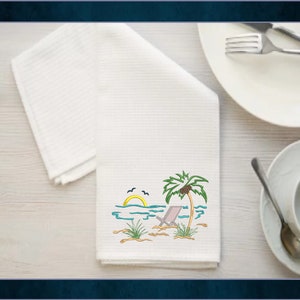 Beach Scene Machine Embroidery Design, Summer Embroidery Design, Beach ...