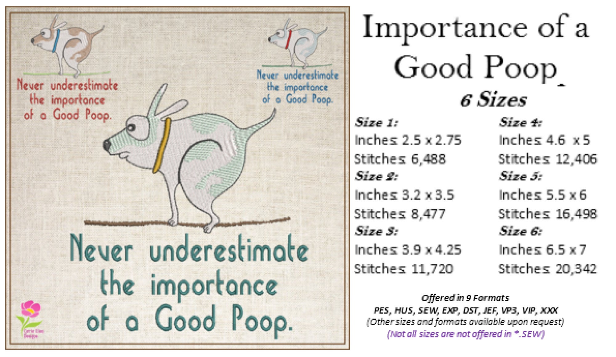 Importance of a Good Poop Machine Embroidery Design Animal - Etsy Australia