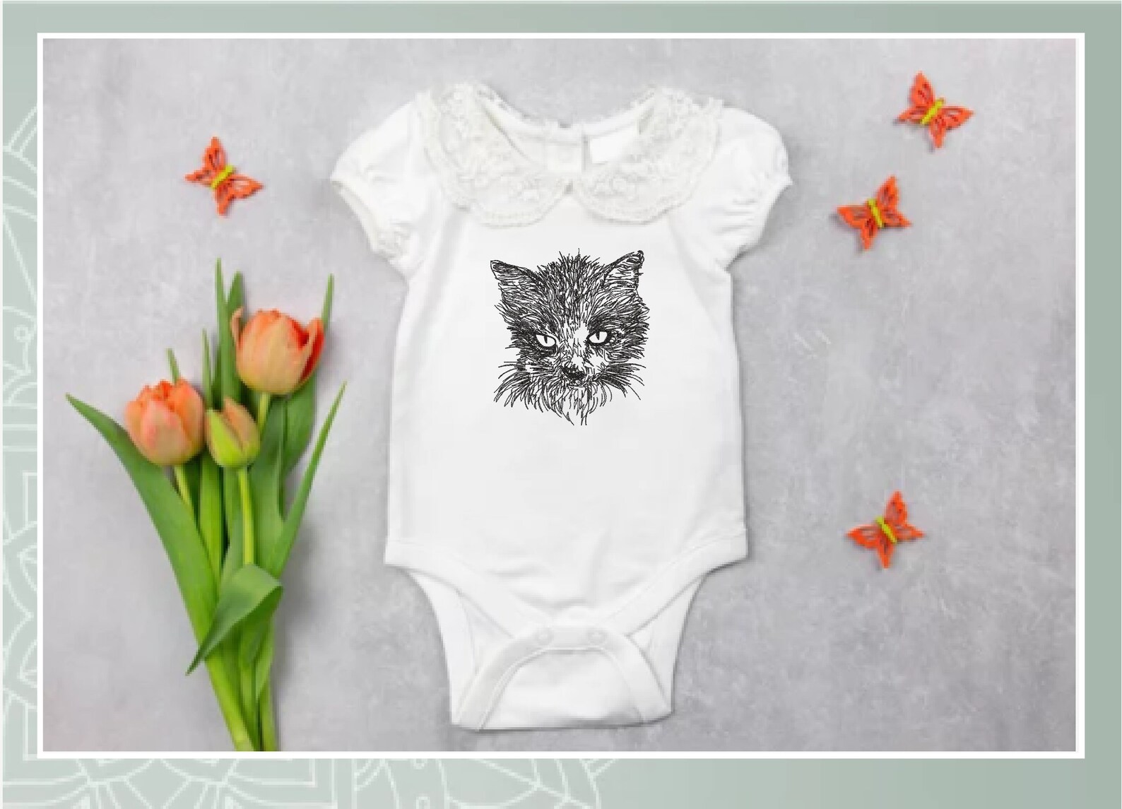 Cat Machine Embroidery Design Redwork Cat Embroidery Sketch | Etsy