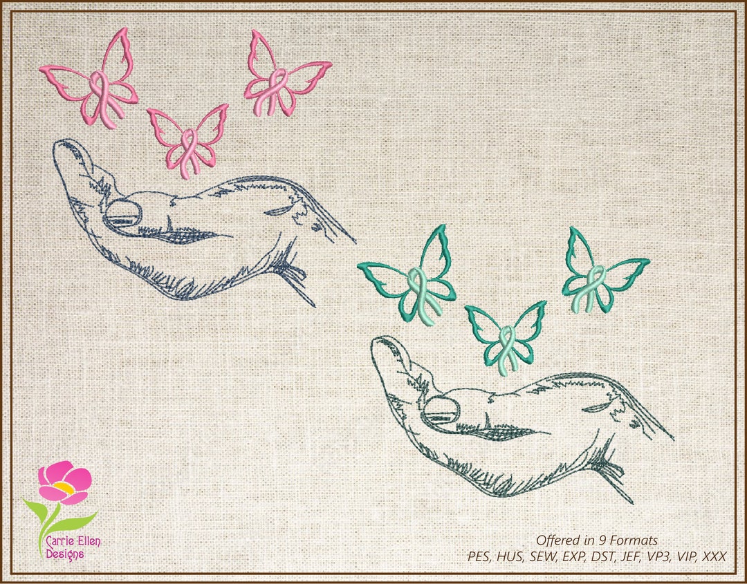 Cancer Awareness Machine Embroidery Design, Breast Ovarian Cancer ...
