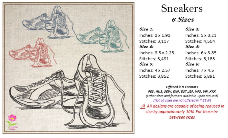 Sneakers Machine Embroidery Design Running Shoes Embroidery | Etsy