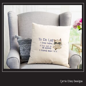 Grumpy Cat Embroidery Design, Sarcastic to Do List Machine Embroidery ...