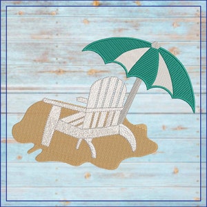 Beach Scene Machine Embroidery Design, Summer Embroidery Design, Beach ...
