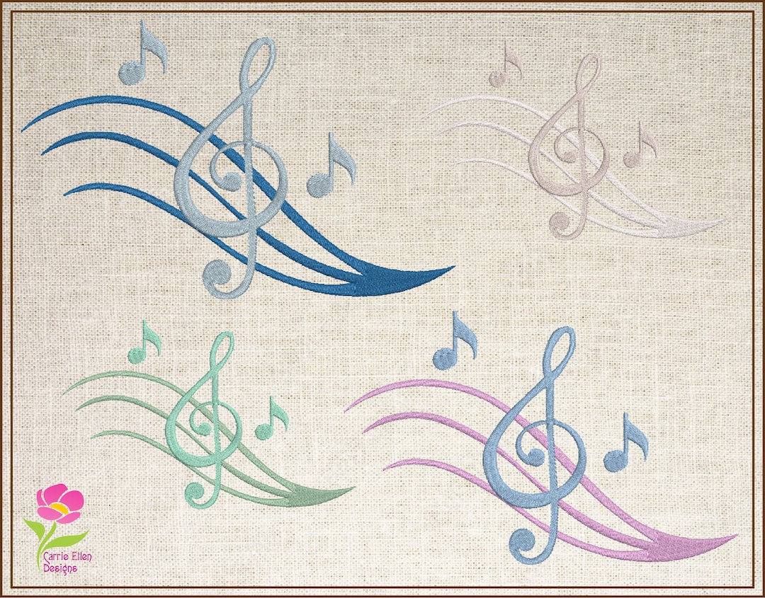 Chord Machine Embroidery Design, Music Note Embroidery, Musical, Music ...