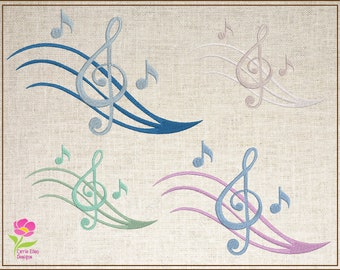 Musical Chord Machine Embroidery Design Music Note | Etsy