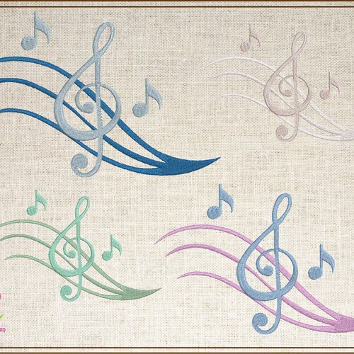Music Note Embroidery Musical Chord Machine Embroidery - Etsy