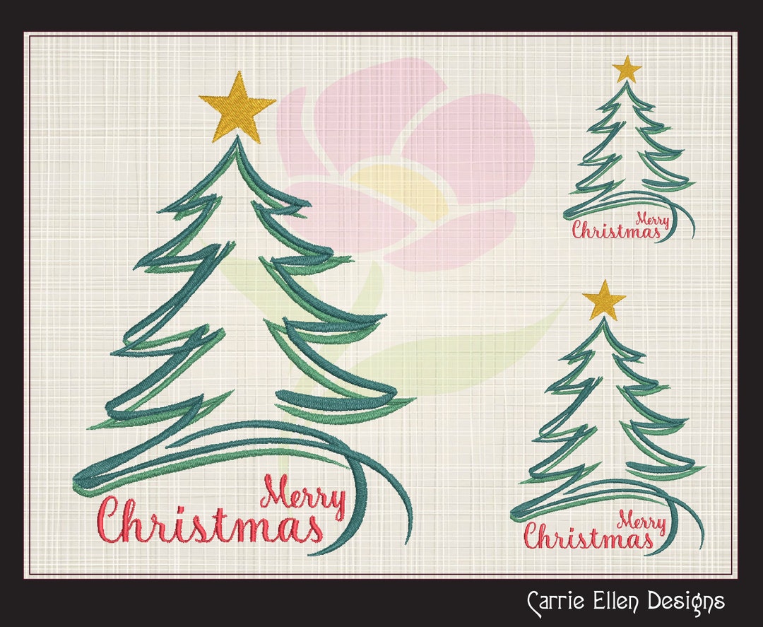 Christmas Machine Embroidery Design, Christmas Tree Design, Holiday ...