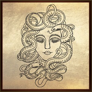 Medusa Head Machine Embroidery Design, Line Art Greek Mythology Medusa ...