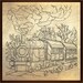Train Scene Sketch Machine Embroidery Design, Vintage Train Embroidery ...