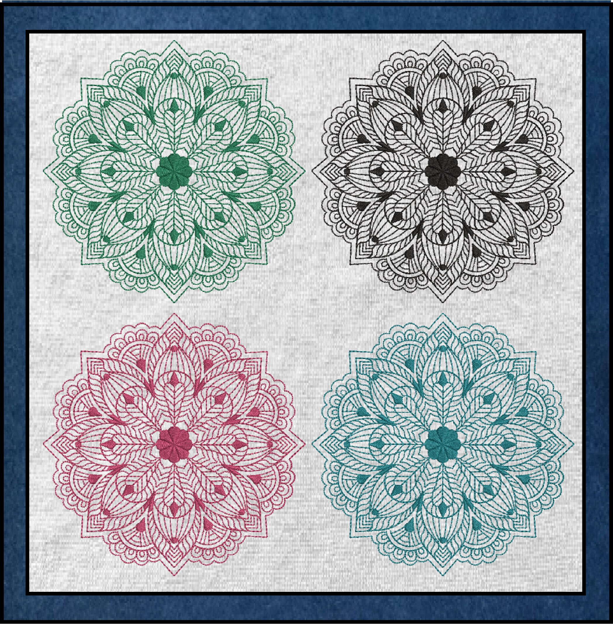 Mandala Embroidery Design, Lace Embroidery, Mandala Flower, Floral Line ...