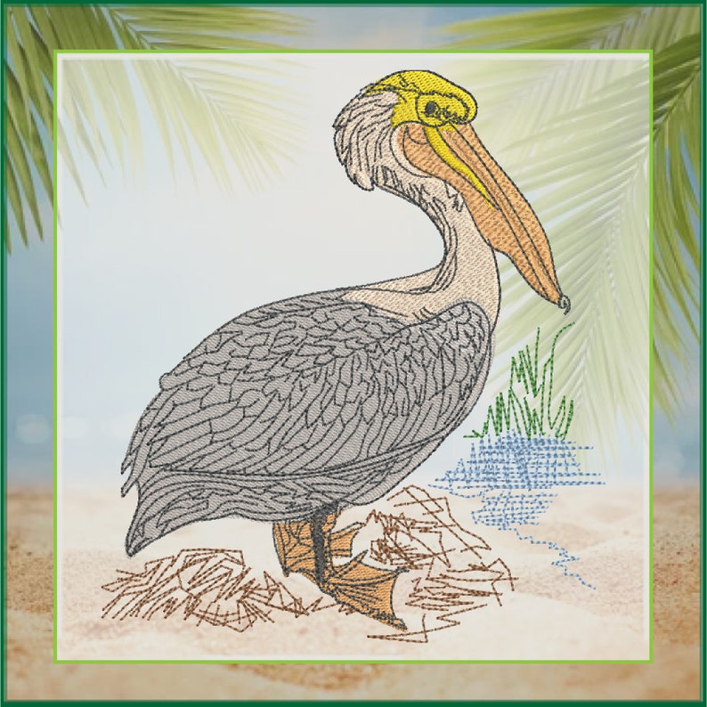 Pelican Machine Embroidery Design, Custom Embroidery Pattern, Audubon ...