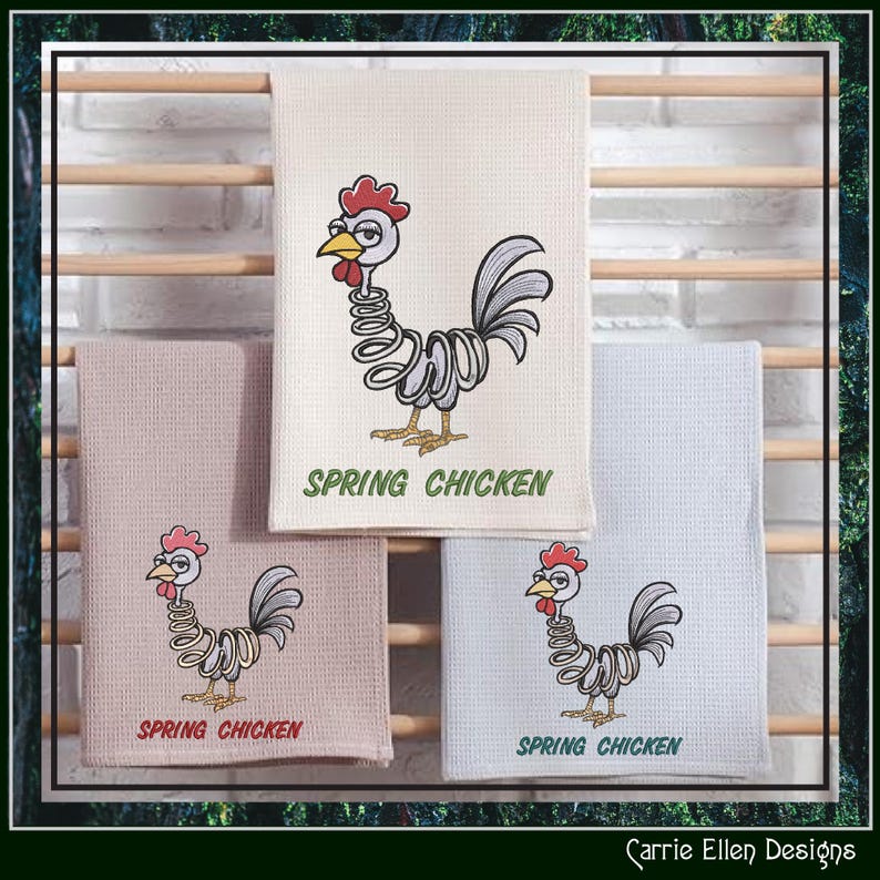 Spring Chicken Idiom Machine Embroidery Design – Adult Aging Humor ...