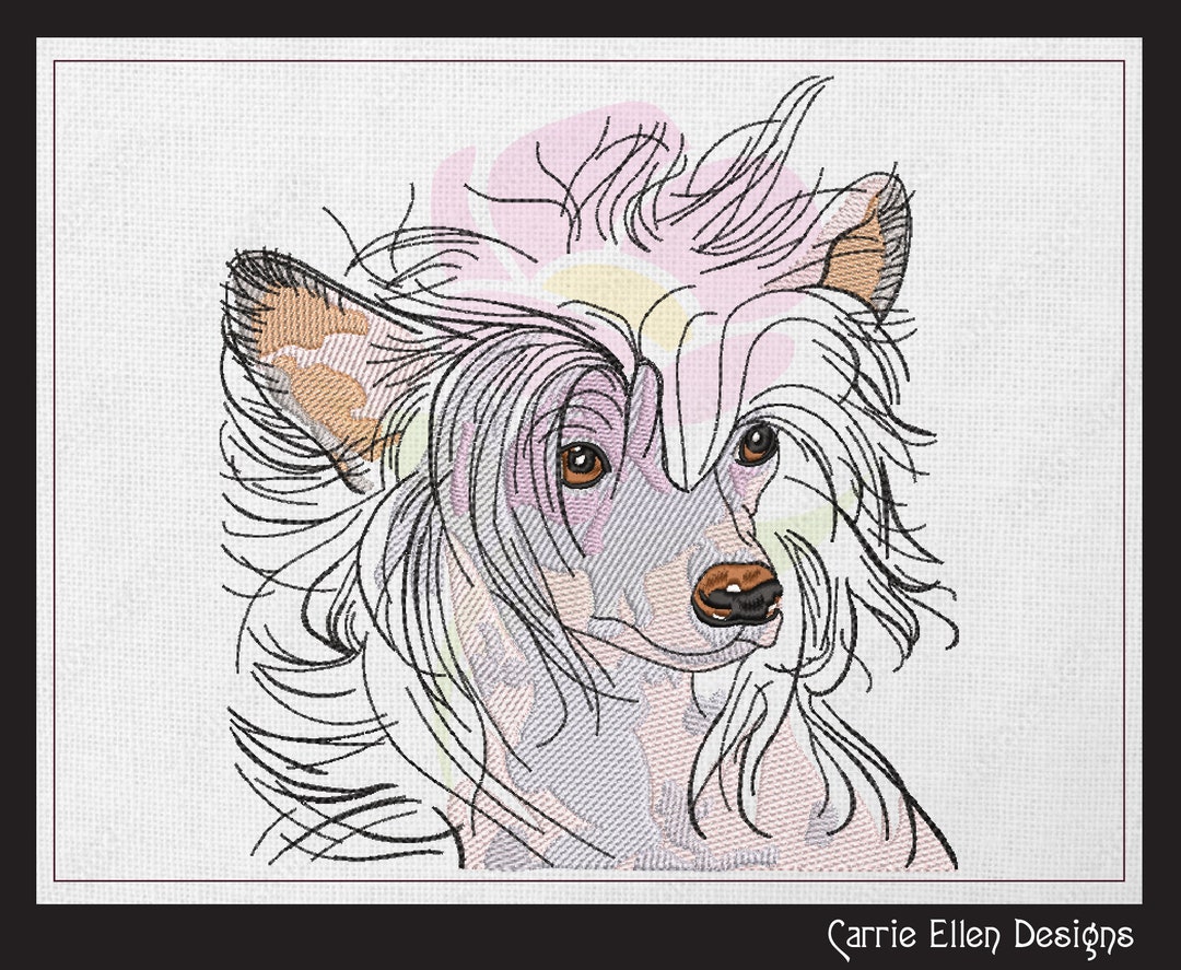 Chinese Crested Machine Embroidery Design, Toy AKC Dog Breed, Dog Lover ...